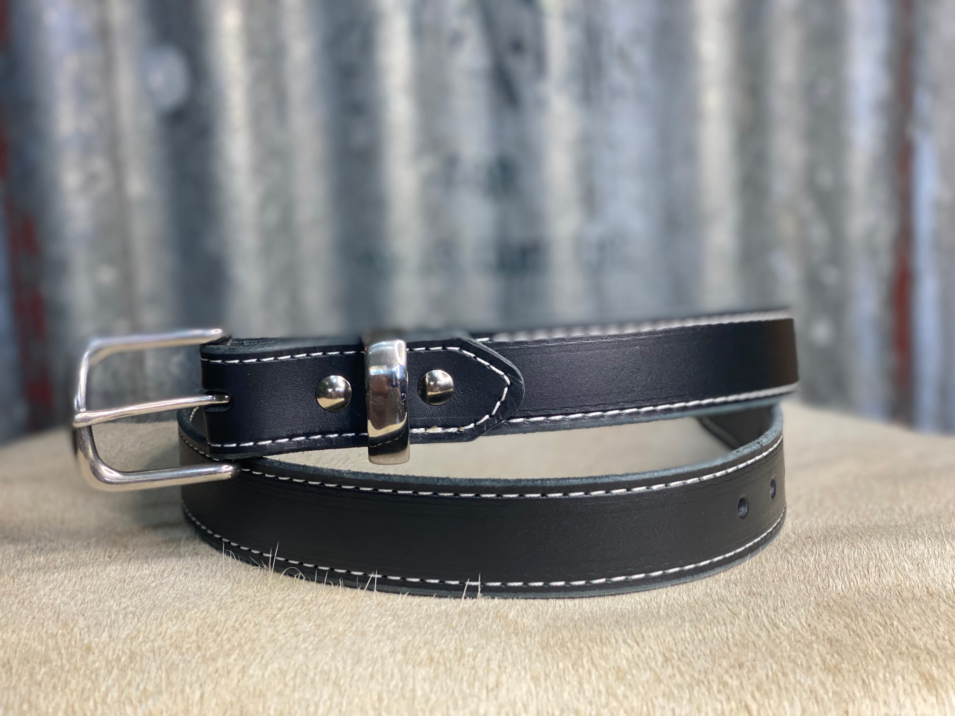 Black Belt 1 1/2’’ Stitched – Matilda Made Leather