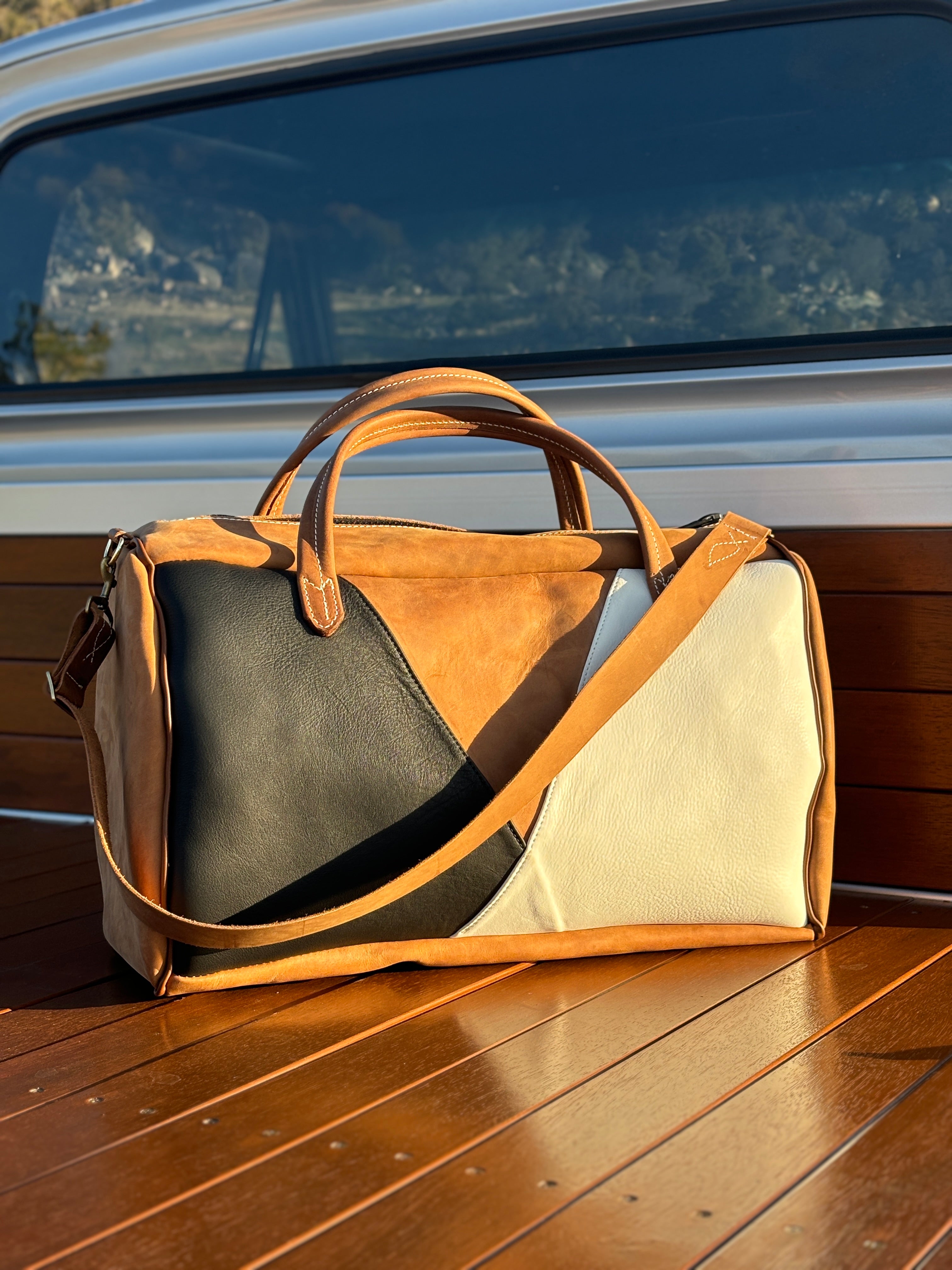 Three Toned Duffel Bag – Matilda Made Leather